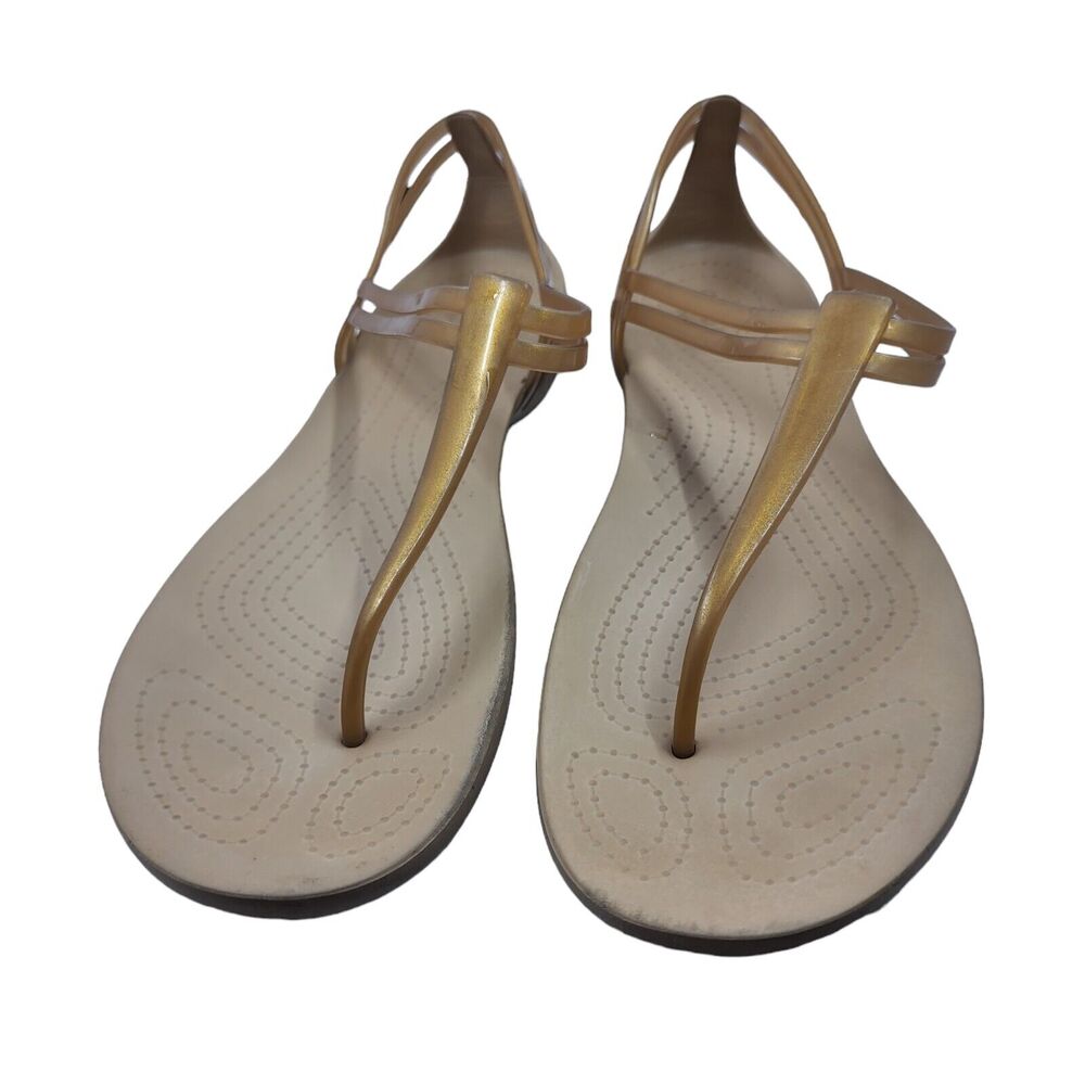 Crocs Isabella Bronze Jelly T-Strap Iconic Comfort Sa… - Gem